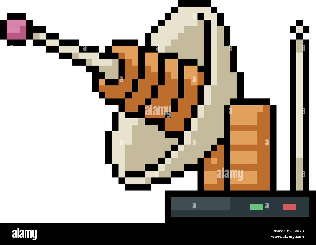 Vector Pixel Art Satellite Isolated Cartoon Stock Vector Image And Art Alamy