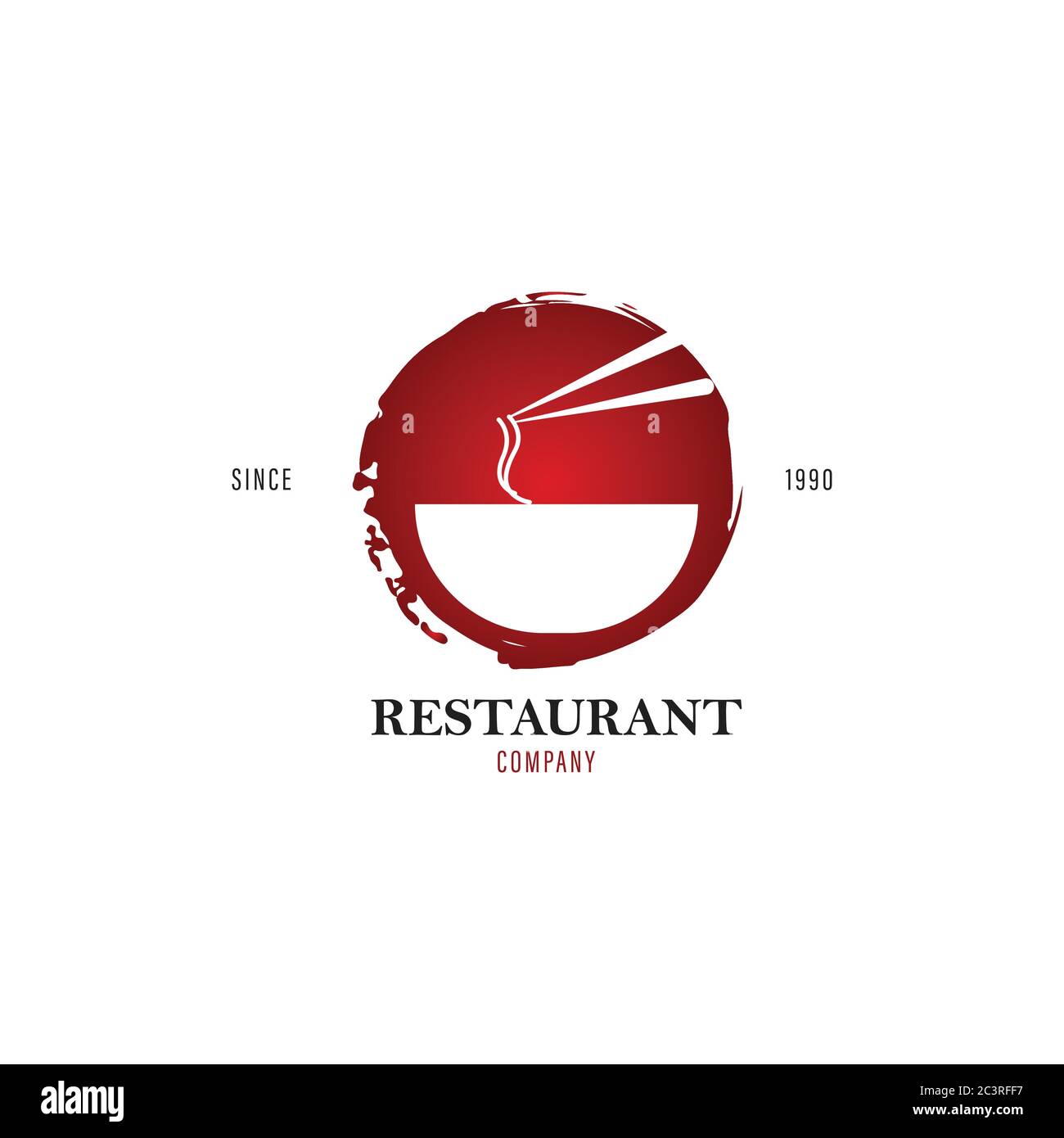 Illustration of chopstick noodles. Japanese cuisine vector logo design ...