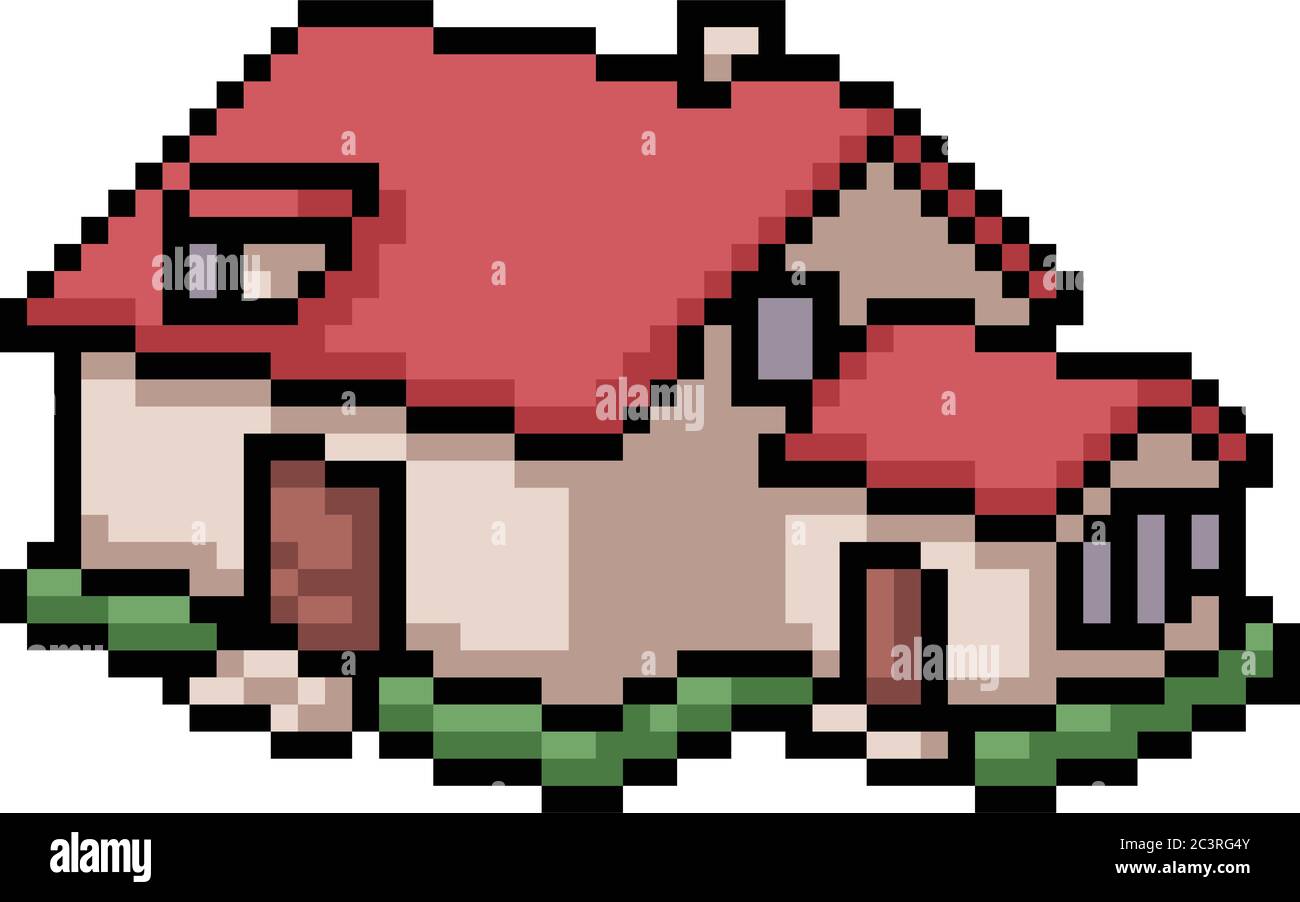 vector pixel art house isolated cartoon Stock Vector Image & Art - Alamy
