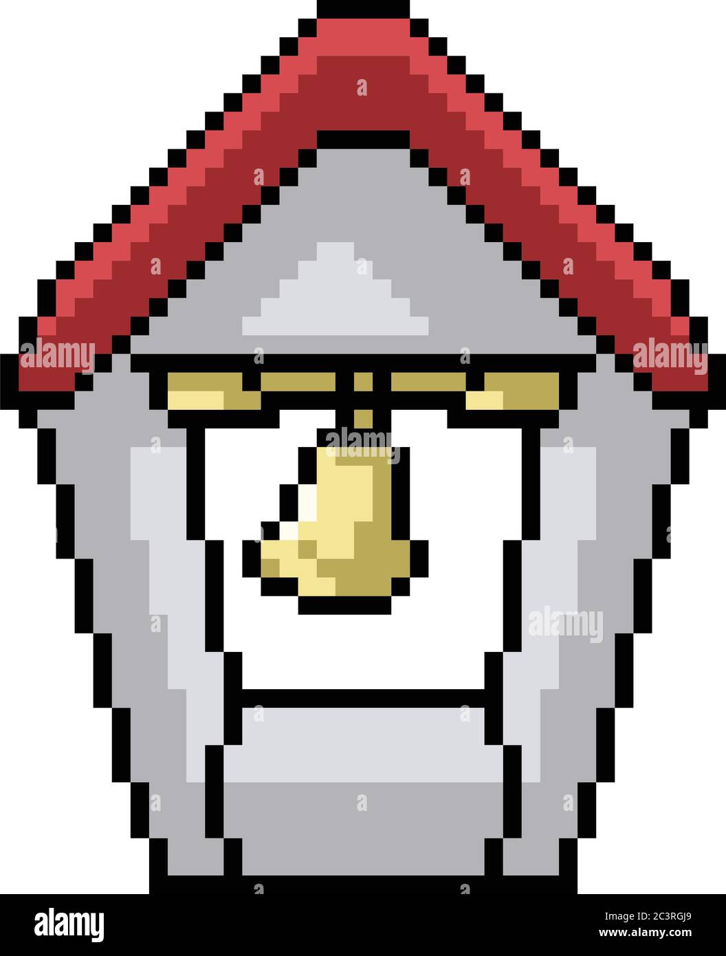 vector pixel art bell isolated cartoon Stock Vector Image & Art - Alamy
