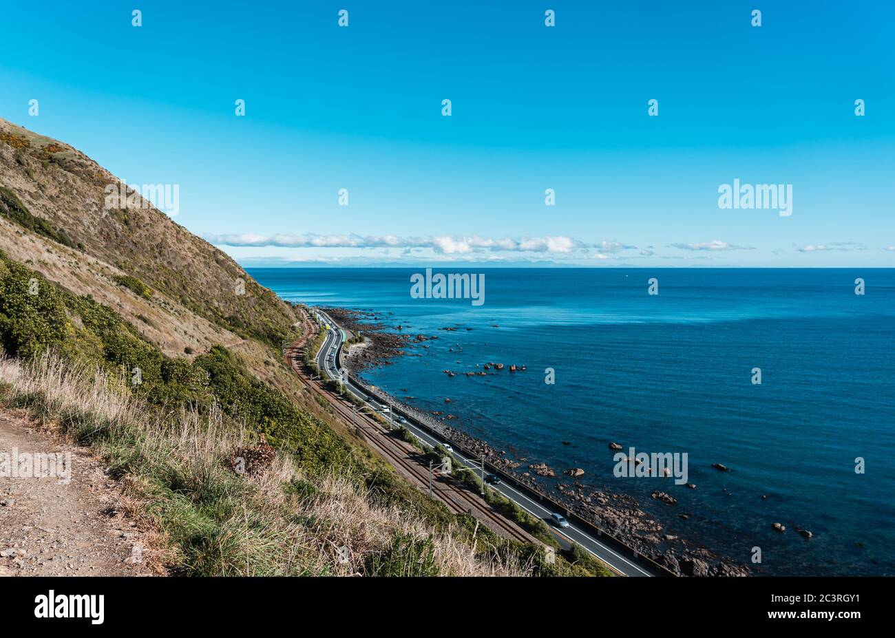 New Zealand Wellington Landscape; nature background Stock Photo - Alamy