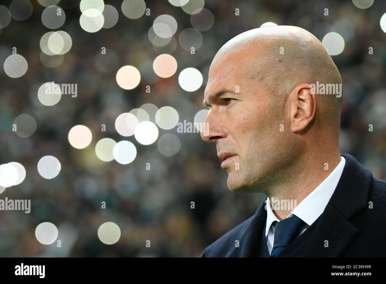 Zinedine Zidane, Real Madrid coach, seen during the UEFA Champions ...