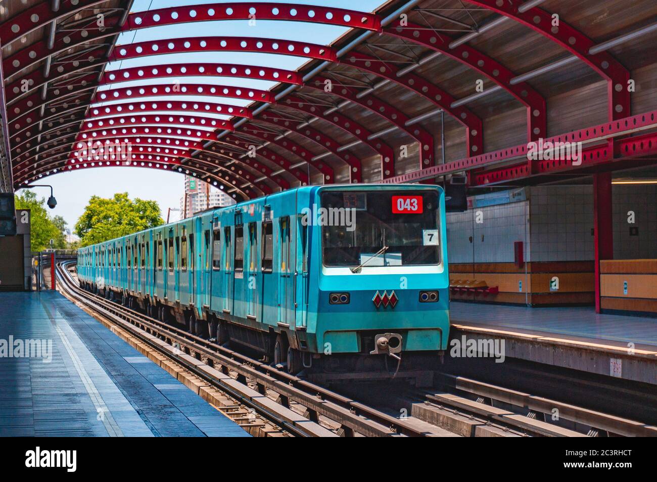 Santiago, Chile - December 2015: A Metro de Santiago Train at Line 5 ...