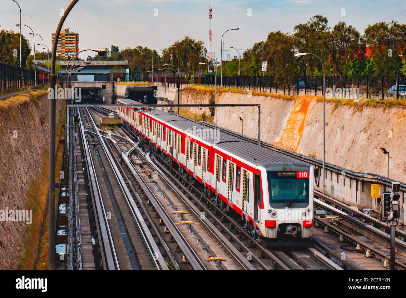Santiago, Chile - October 2015: A Metro de Santiago train at Line 1 ...