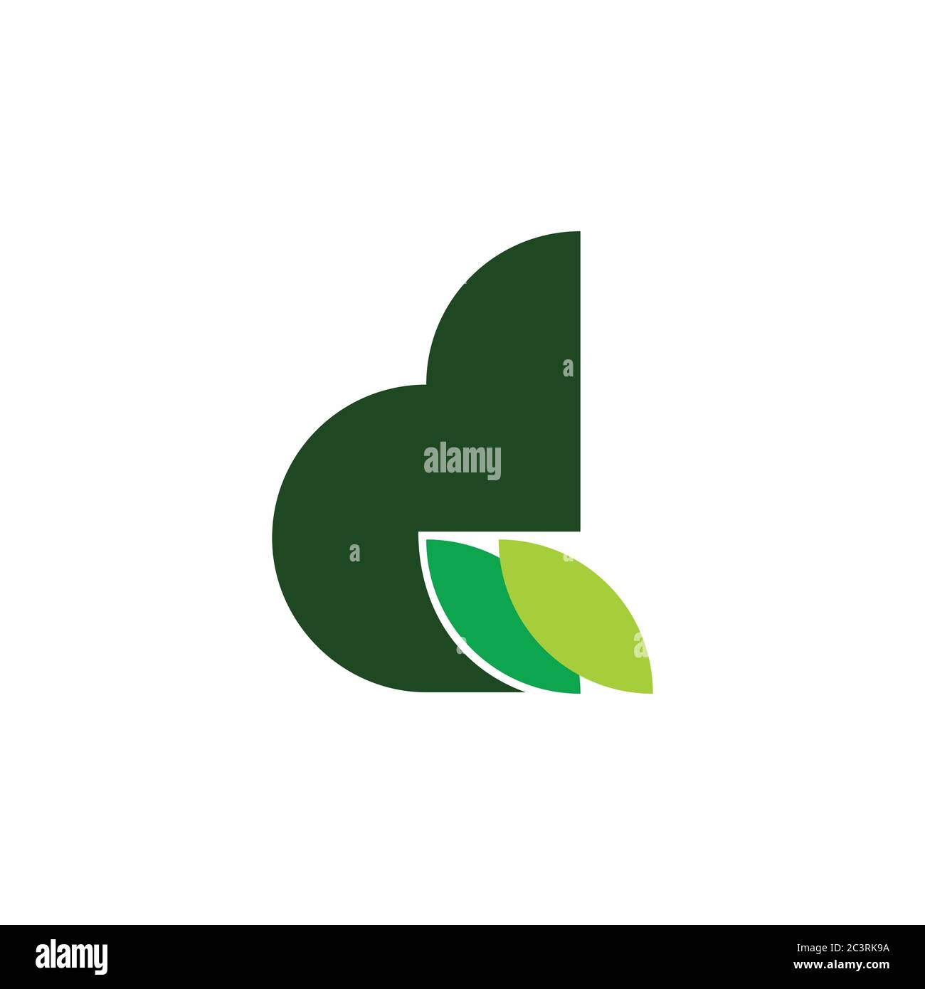 letter d geometric leaf green nature design vector Stock Vector Image ...