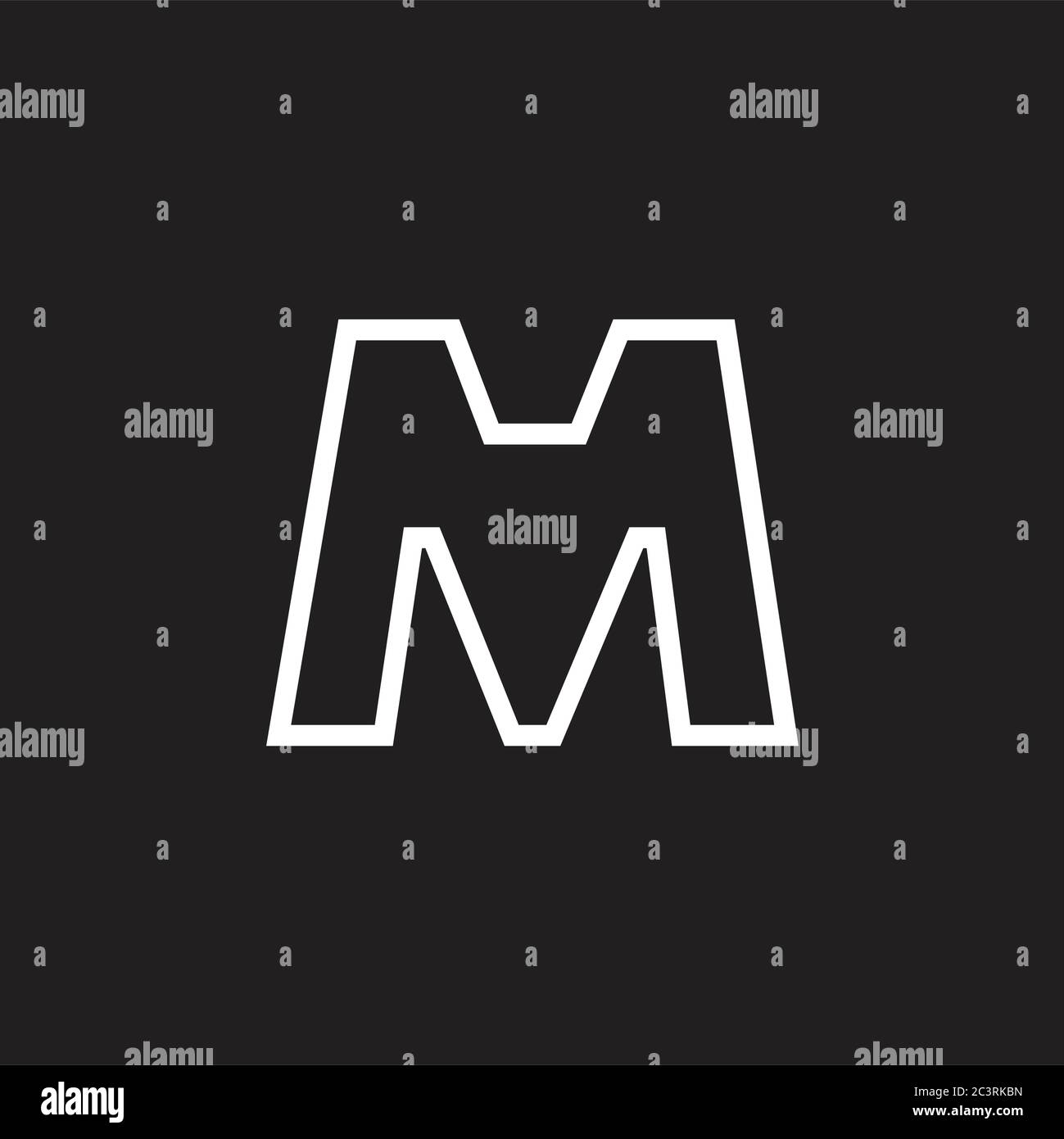 letter m thin lines art modern design logo vector Stock Vector Image ...