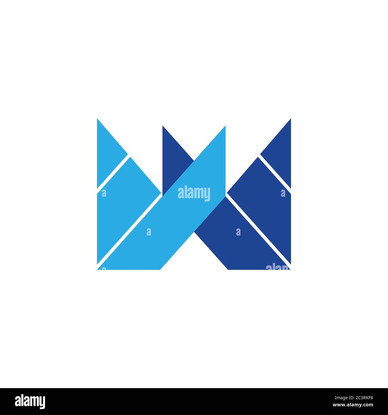 letter w simple geometric paper logo vector Stock Vector Image & Art ...