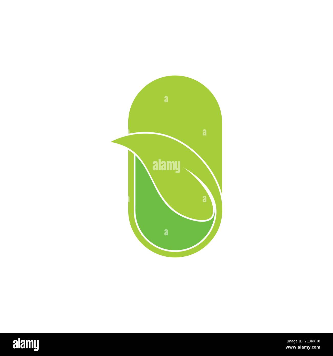 capsule leaf shape monogram natural medicine symbol logo vector Stock ...