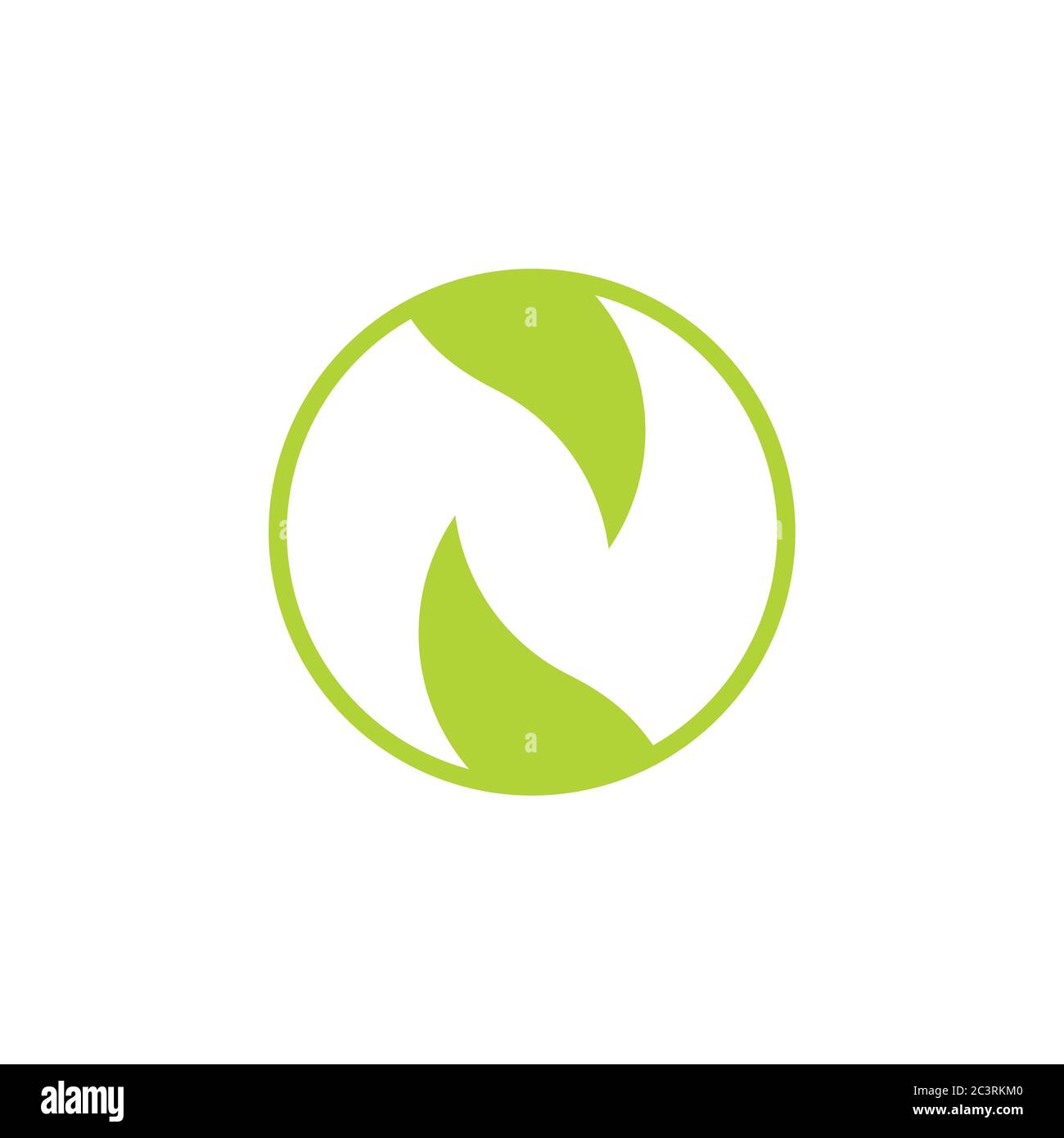 LETTER N GREEN LEAF NEGATIVE SPACE DESIGN VECTOR Stock Vector Image ...