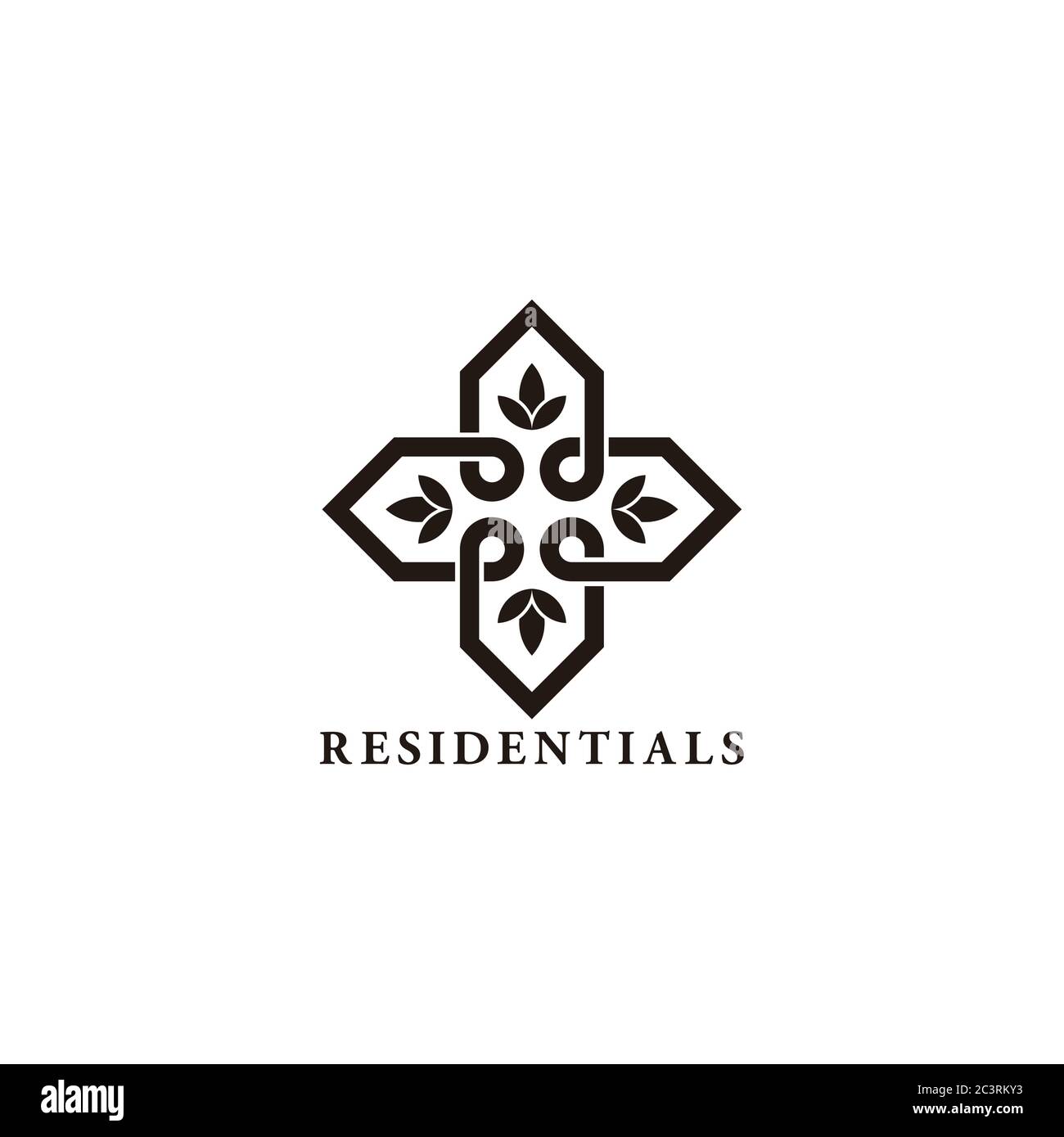 abstract homes resident leaf natural design symbol logo vector Stock ...