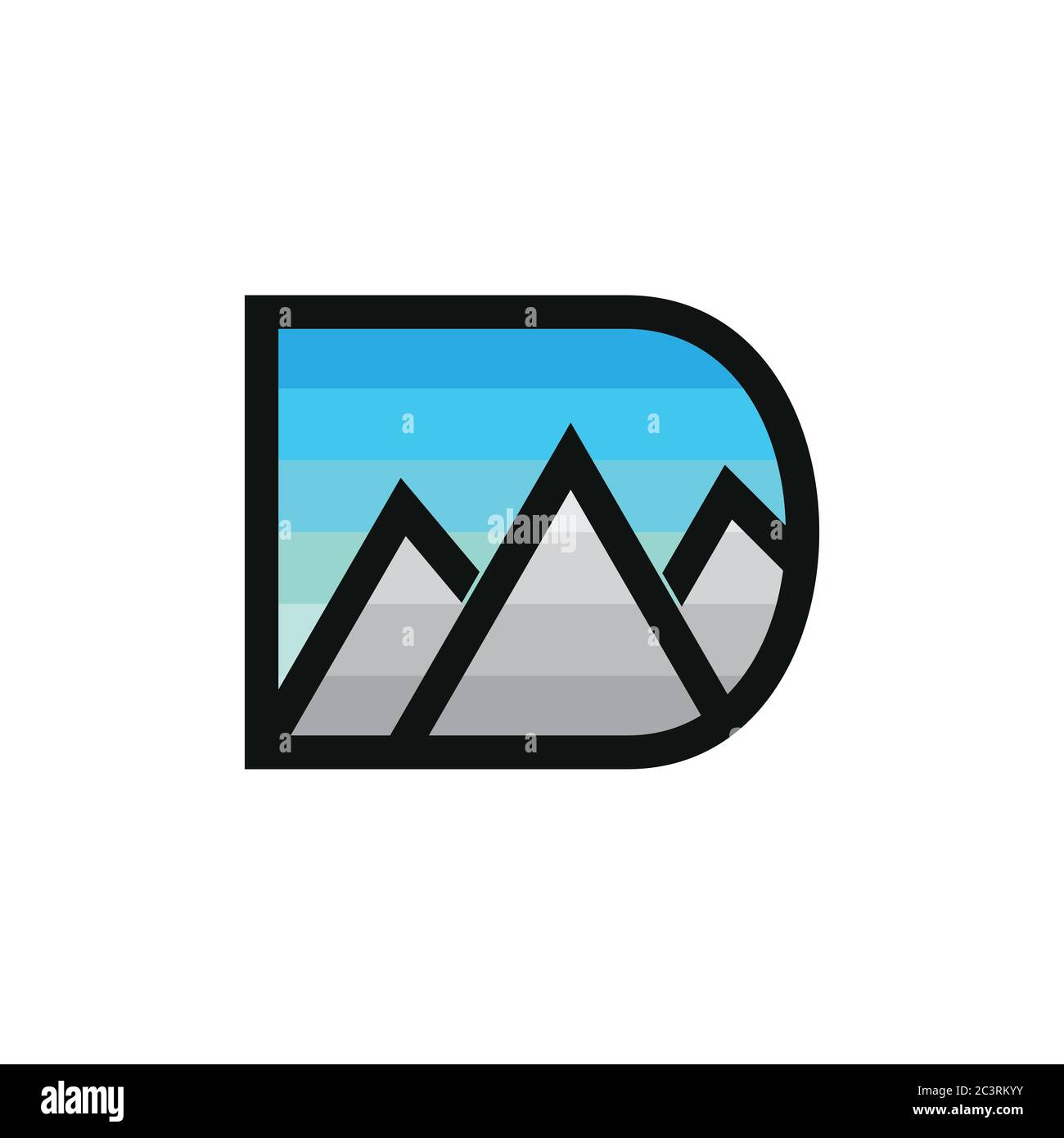 letter d gradient mountain logo vector Stock Vector Image & Art - Alamy