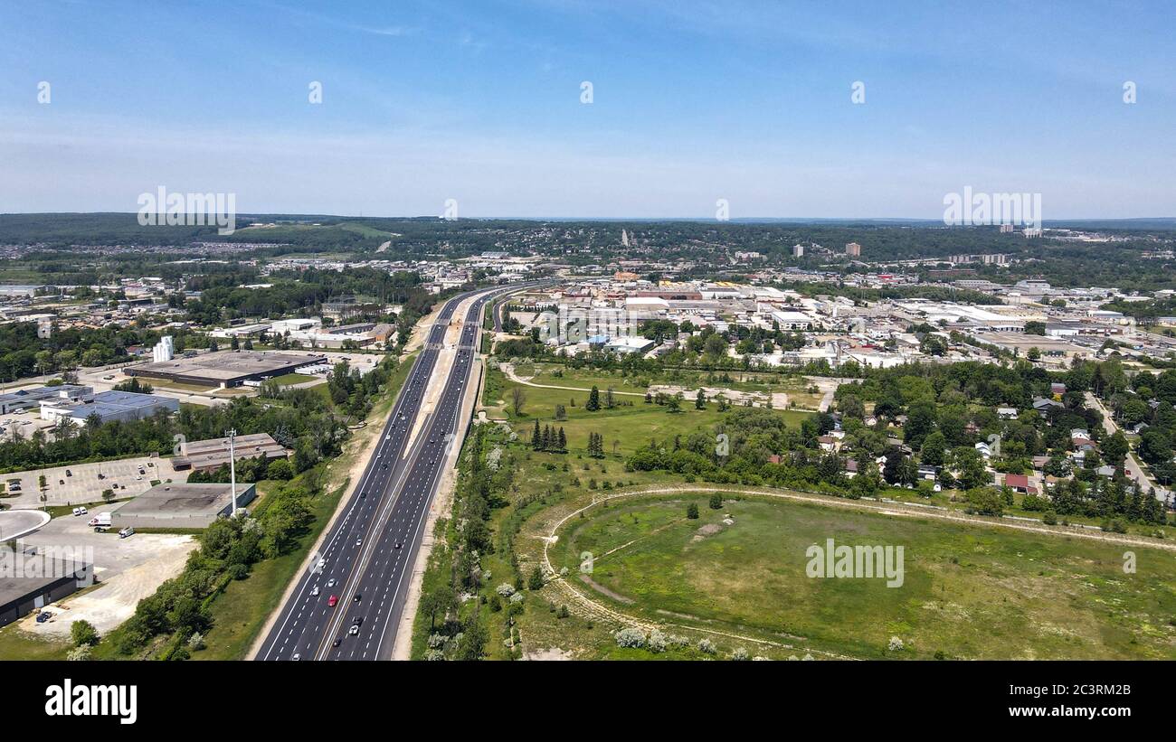 Barrie Ontario Canada 3 lane 400 Highway Aerial. Luke Durda/Alamy Stock ...