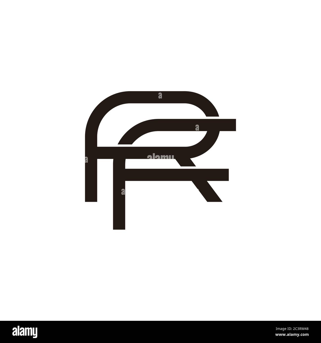 letter rf linked flat overlapping design symbol logo vector Stock ...