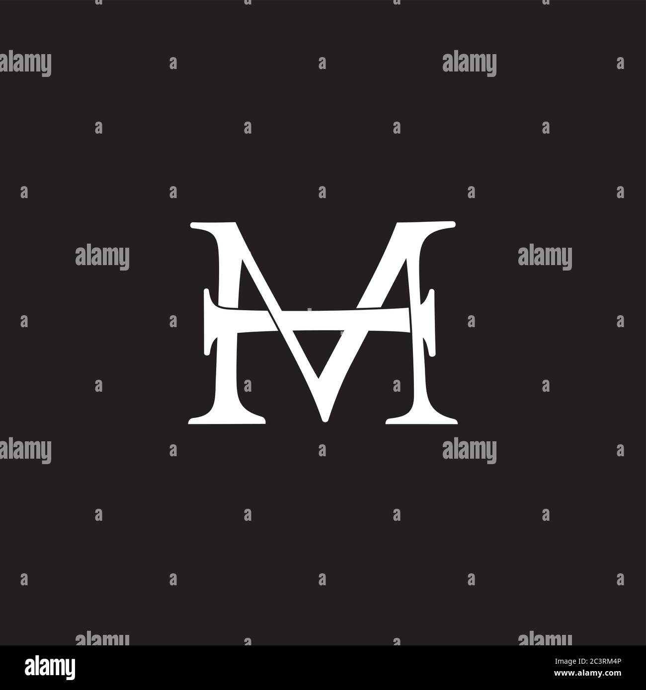 letter mh linked flat overlap logo vector Stock Vector Image & Art - Alamy