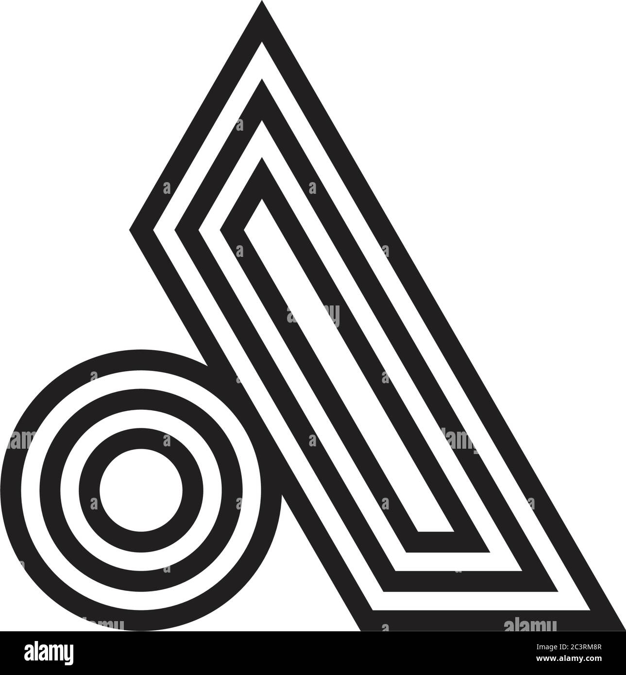 triangle stripes circle geometric lines art logo vector Stock Vector ...