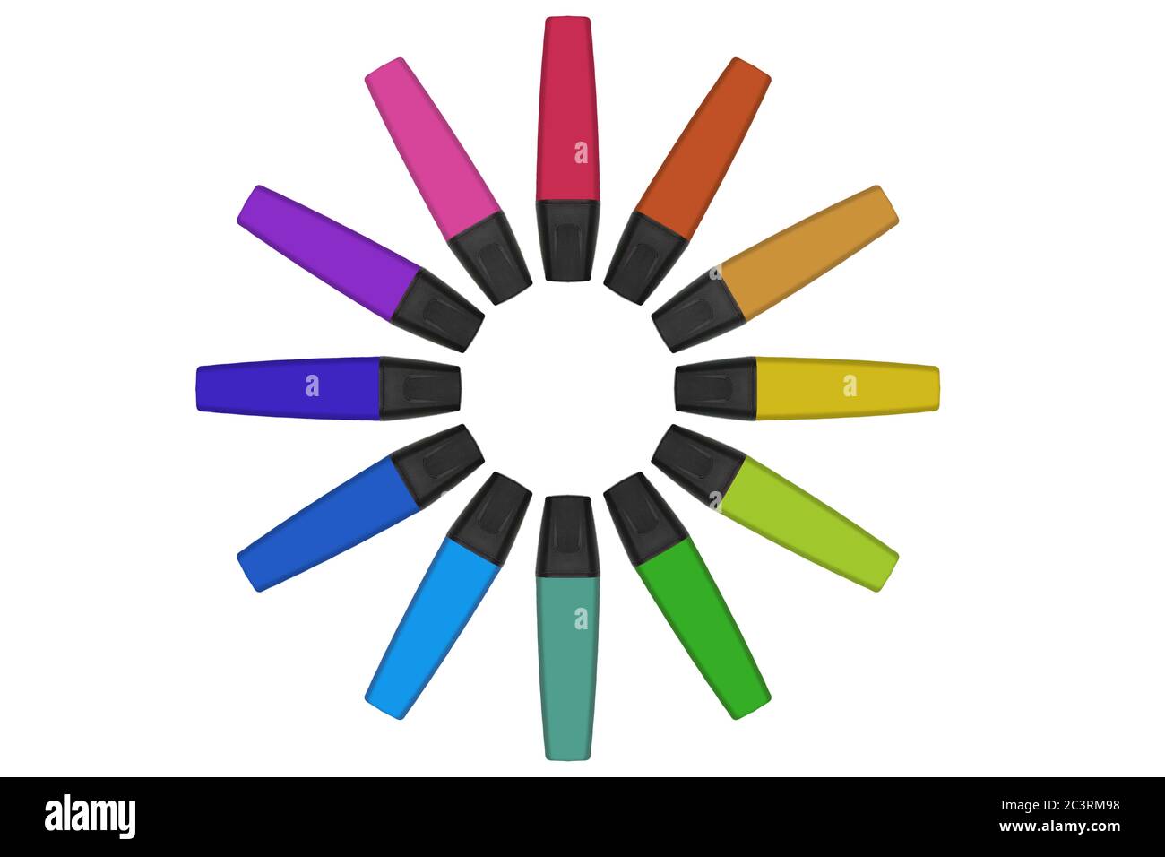 Illustration of colorful makers isolated on white background Stock ...