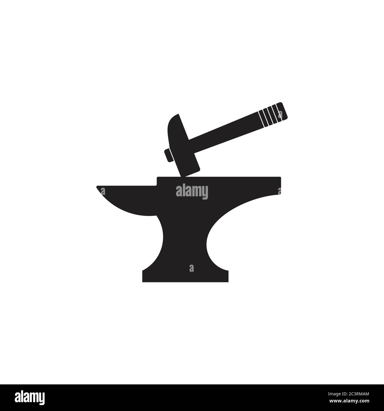 hammer iron silhouette simple symbol vector Stock Vector Image & Art ...