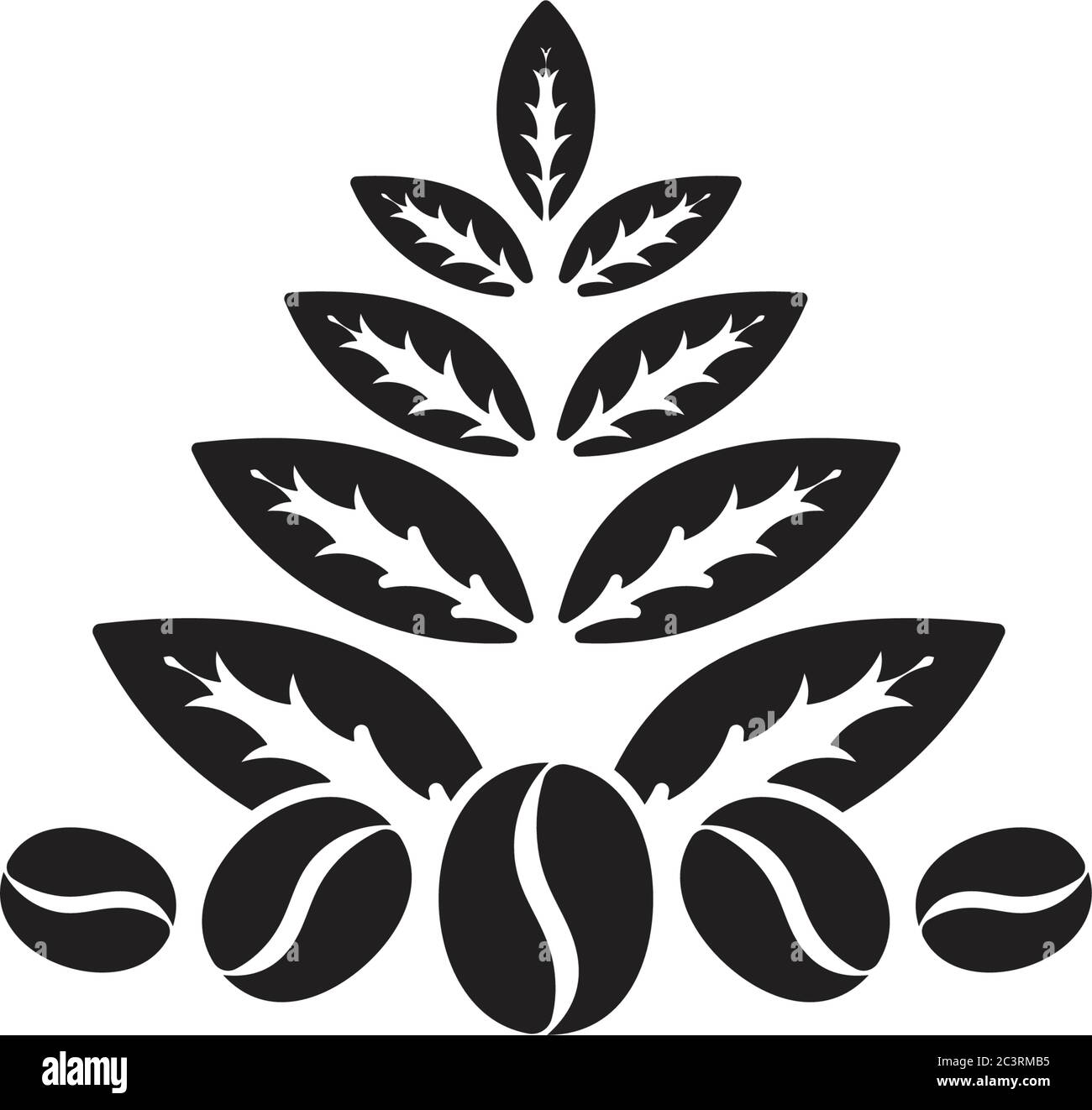 leaf and coffee bean natural food symbol vector Stock Vector Image ...