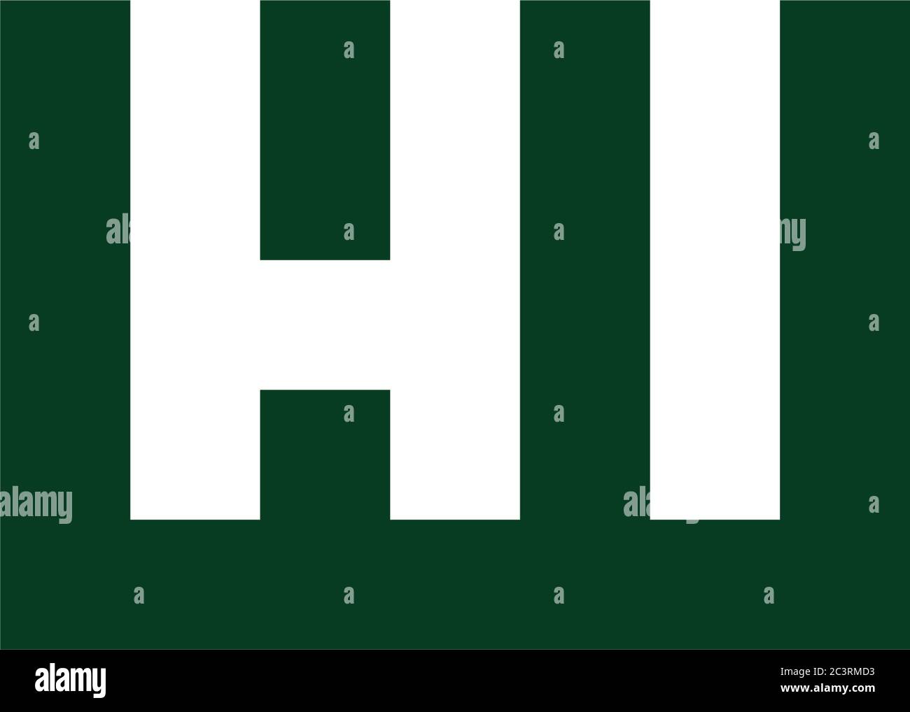 letter hi symbol geometric square line negative space design logo ...