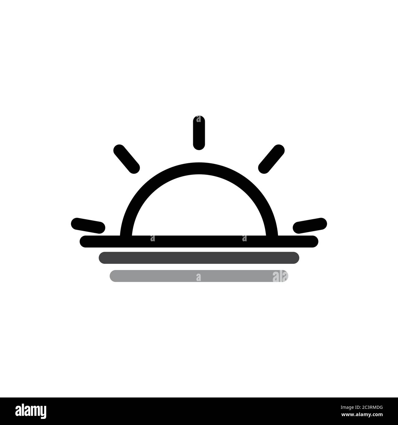 sunset and sunrise line icon. design template vector Stock Vector Image ...
