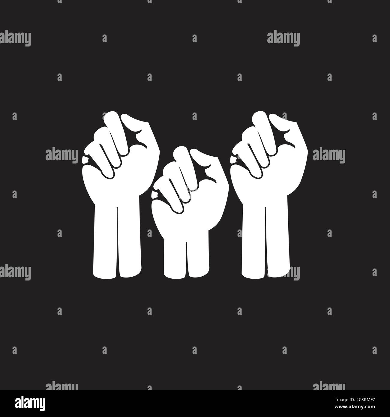 protest hand fist group symbol decoration vector Stock Vector Image ...