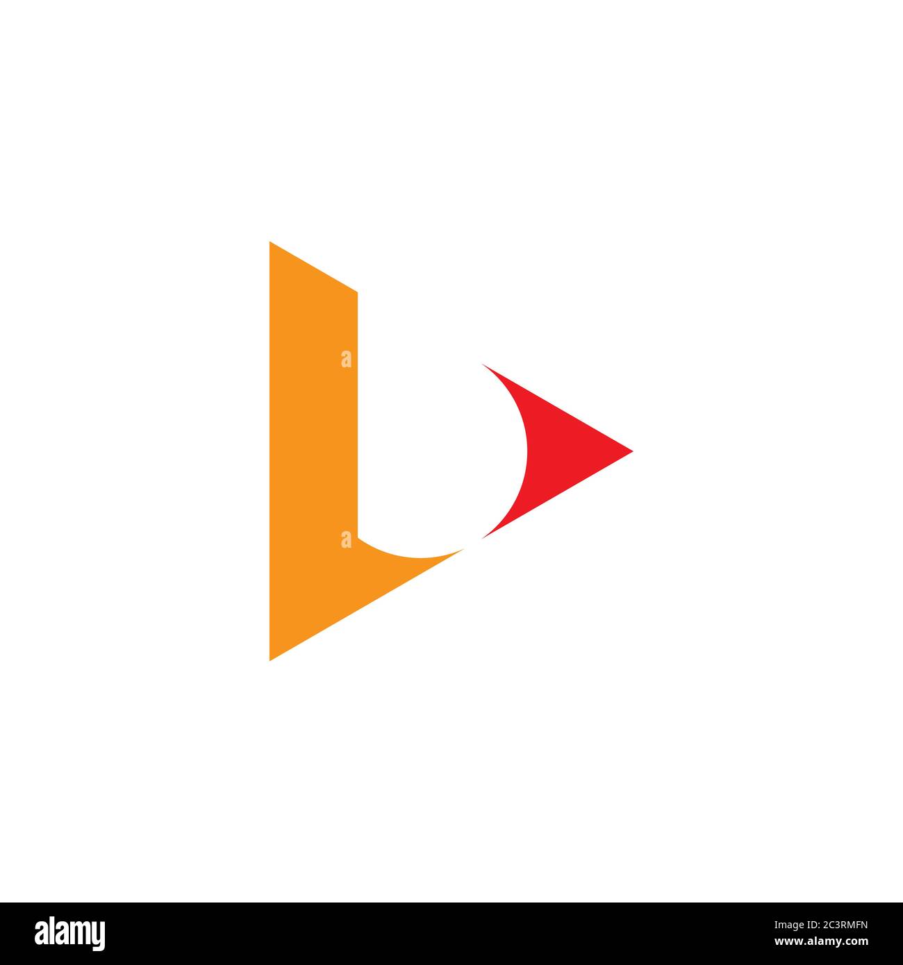 letter b negative space triangle logo vector Stock Vector Image & Art ...