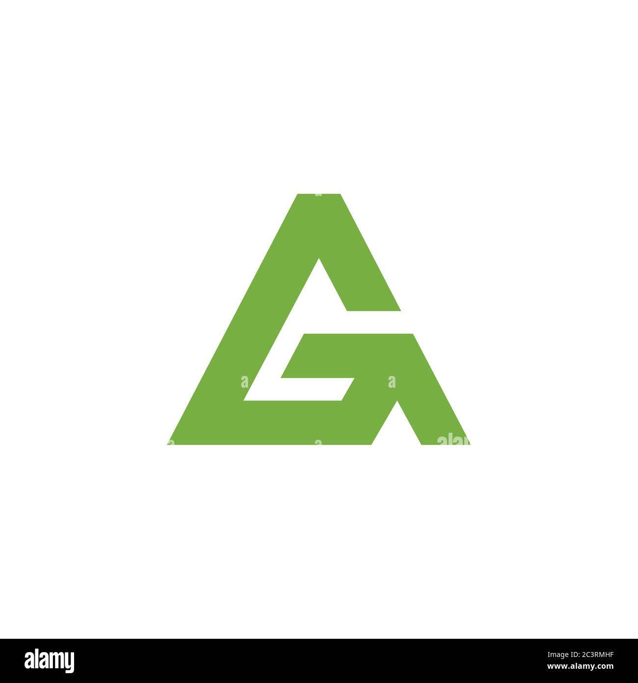 letter g green triangle mountain shape logo vector Stock Vector Image ...