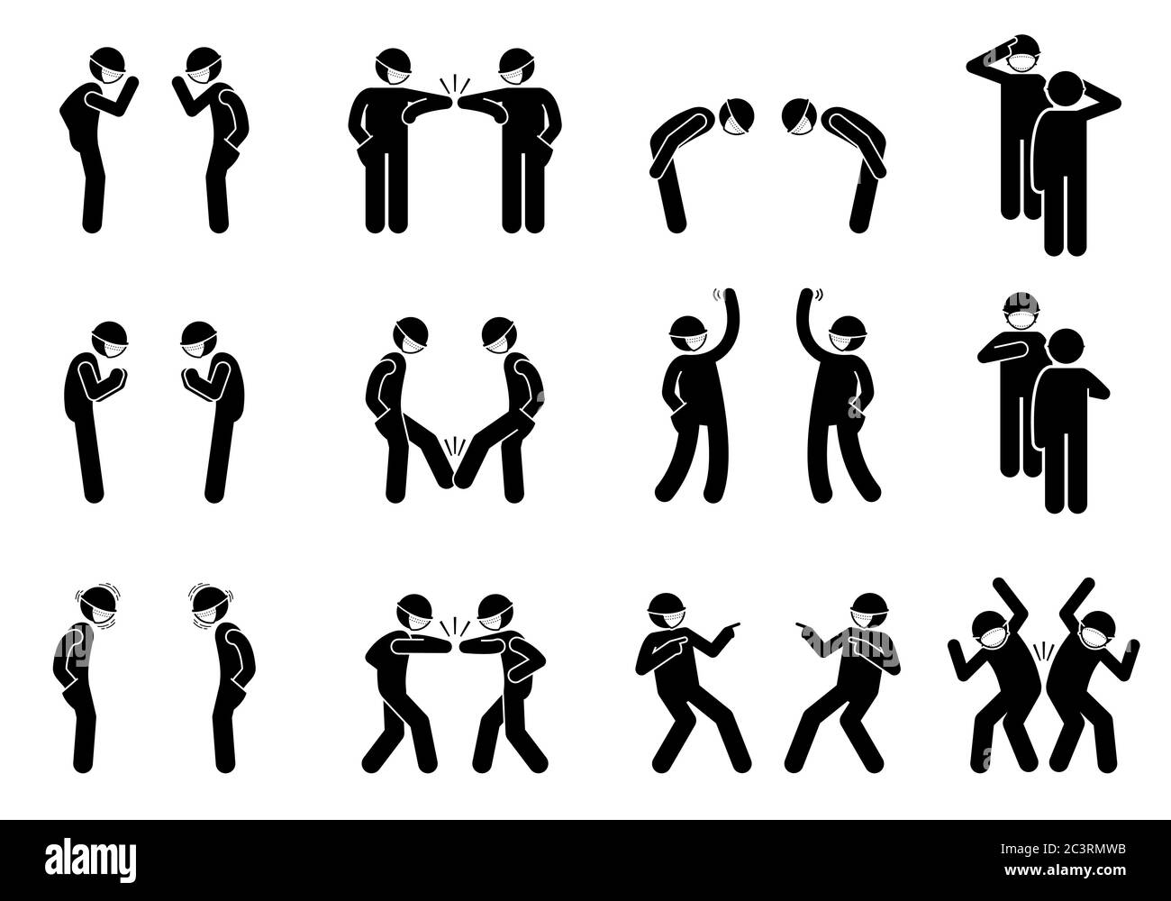 Stick Figures Shaking Hands