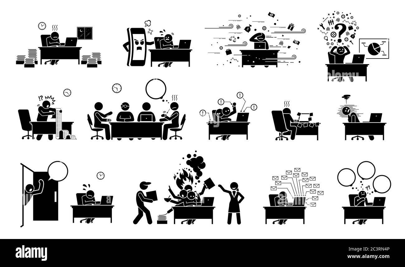 Distracted employee meeting Stock Vector Images - Alamy
