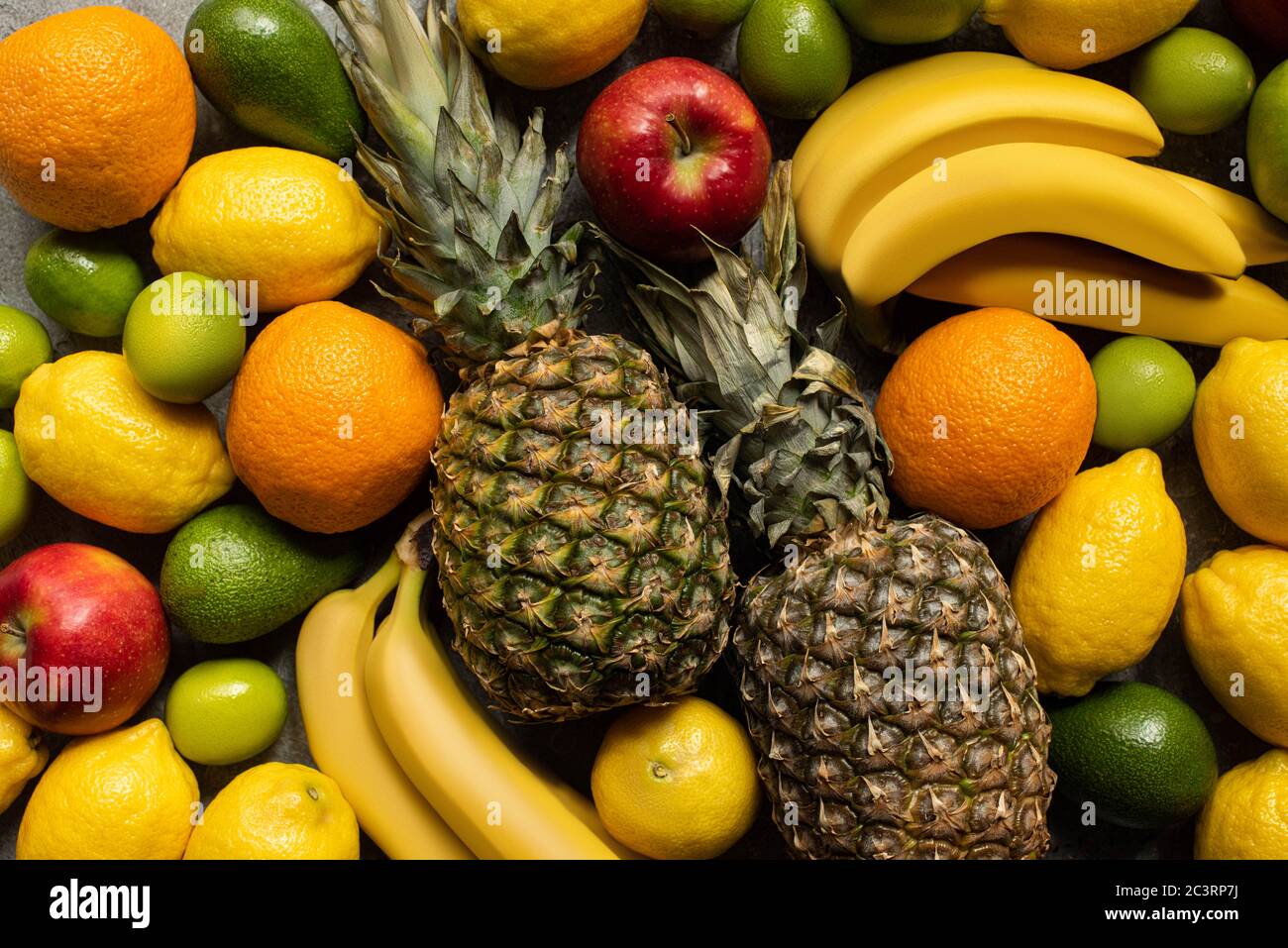 top view of colorful fresh summer fruits Stock Photo - Alamy