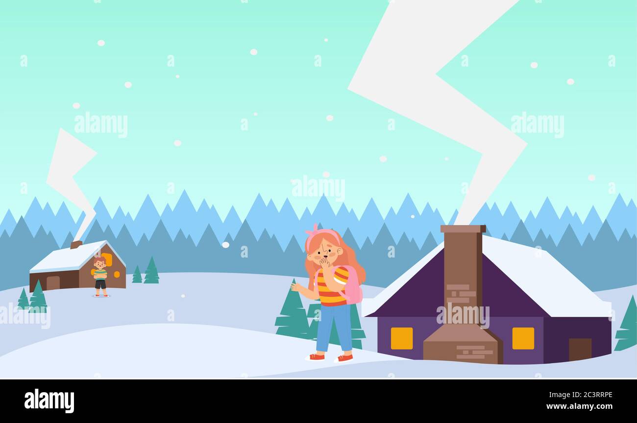 Baby outside snow Stock Vector Images - Alamy