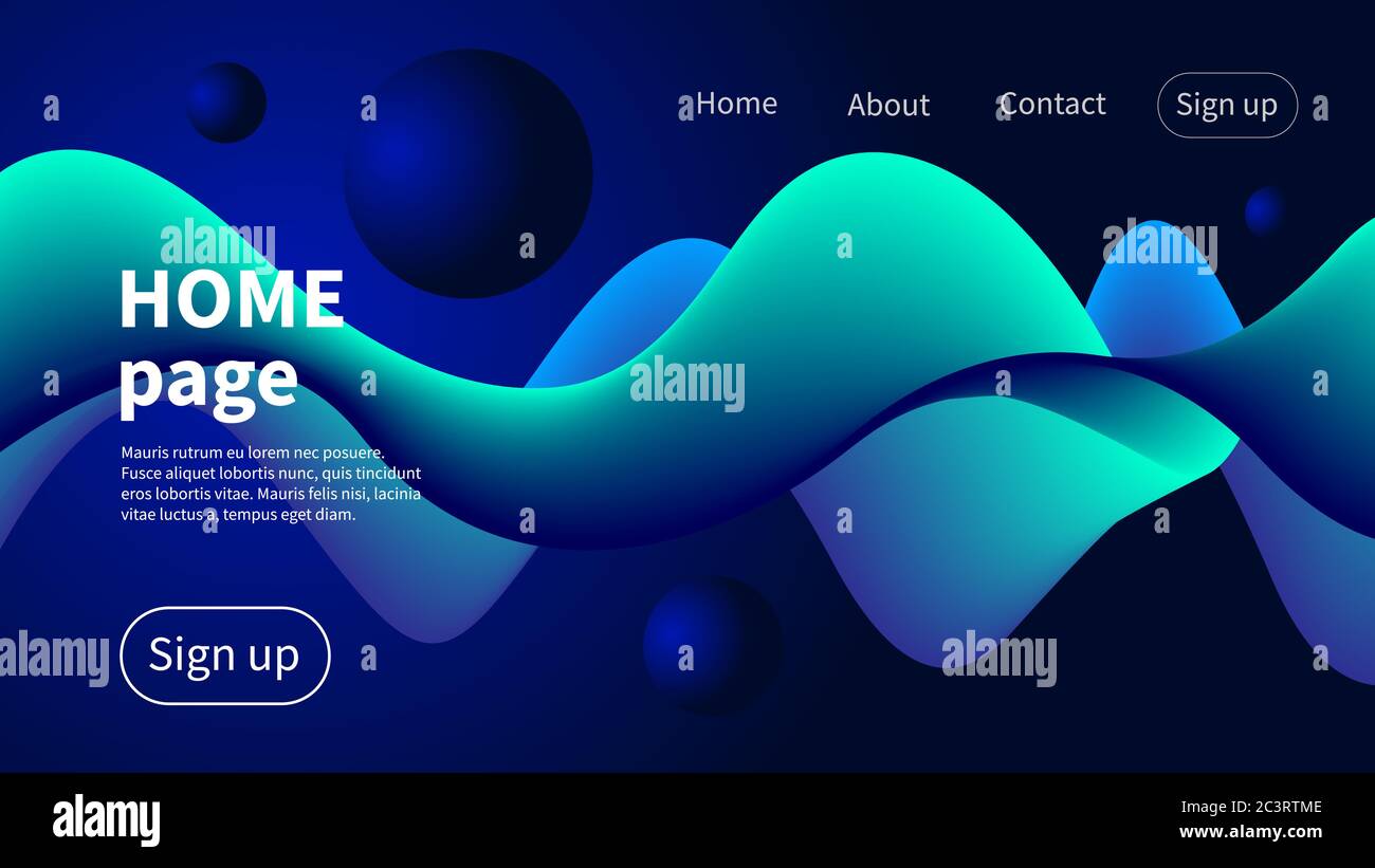 Home page, landing page for website, abstract futuristic background ...