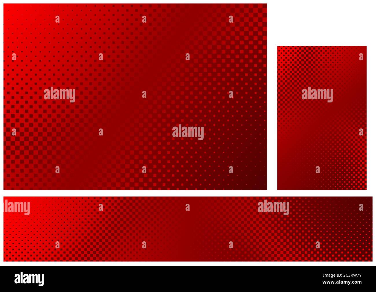 Abstract Halftone Background in Red Colors Set Stock Vector Image & Art ...