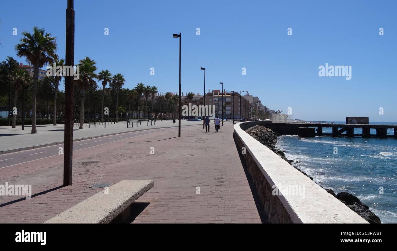 The beautiful Mediterranean Sea in Almeria, a Spanish city in the south ...