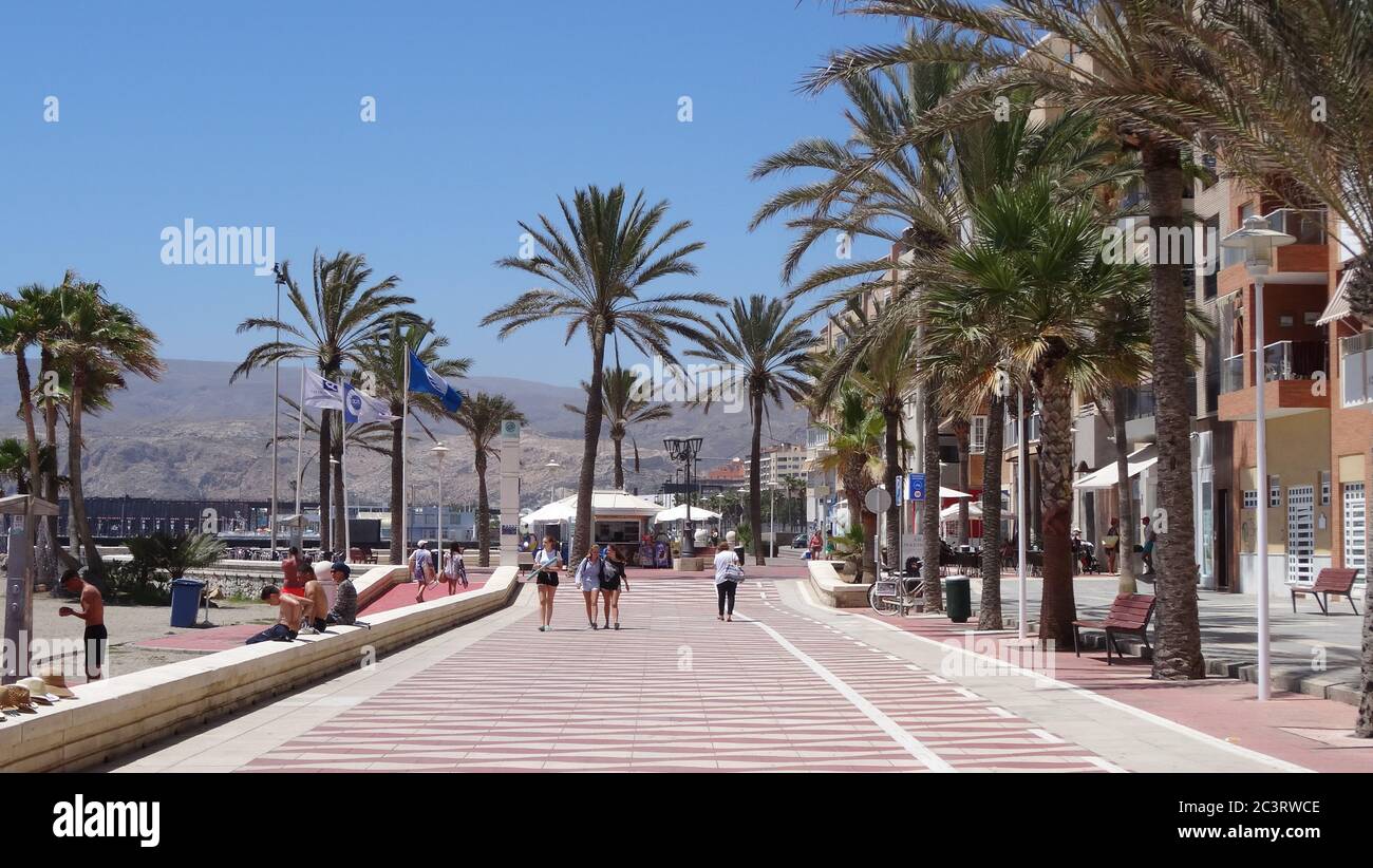 The beautiful Mediterranean Sea in Almeria, a Spanish city in the south ...