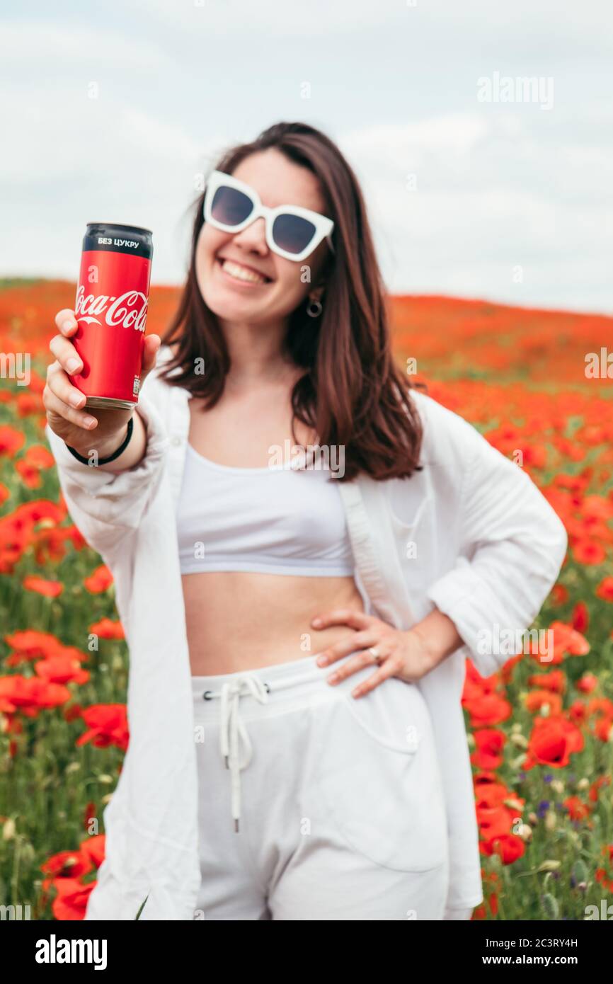 Coca cola woman drinking hi-res stock photography and images - Alamy