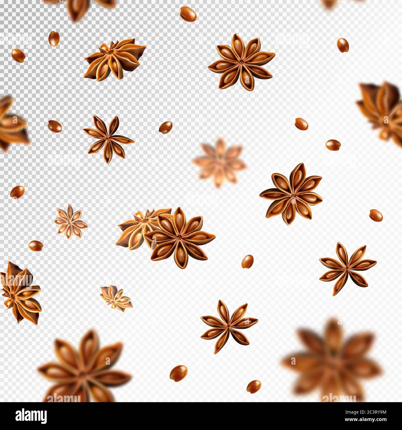 Seamless star anise background. Quality realistic vector, 3d ...