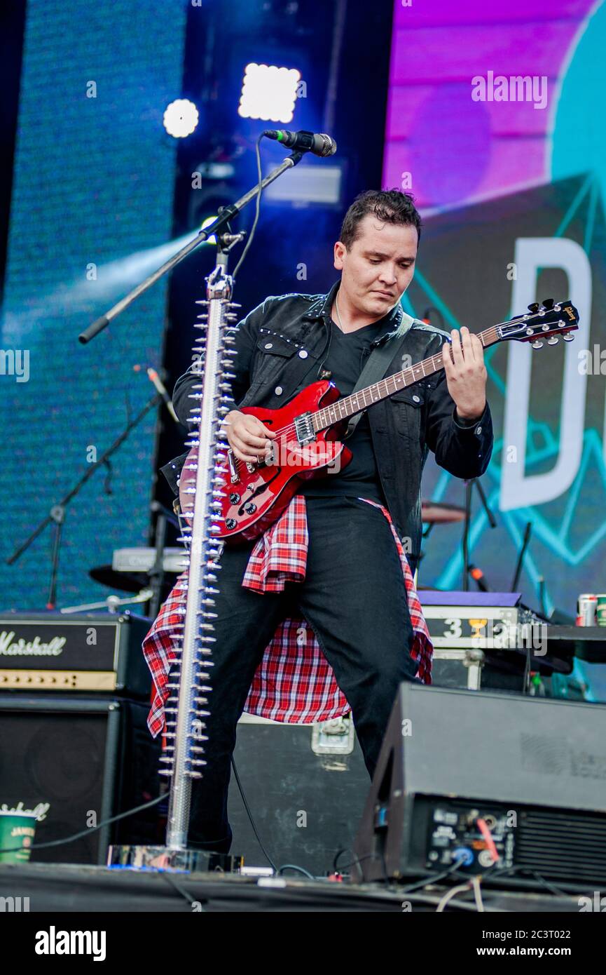 Colombian pop rock band, Don Tetto performs at the annual Tattoo Music ...