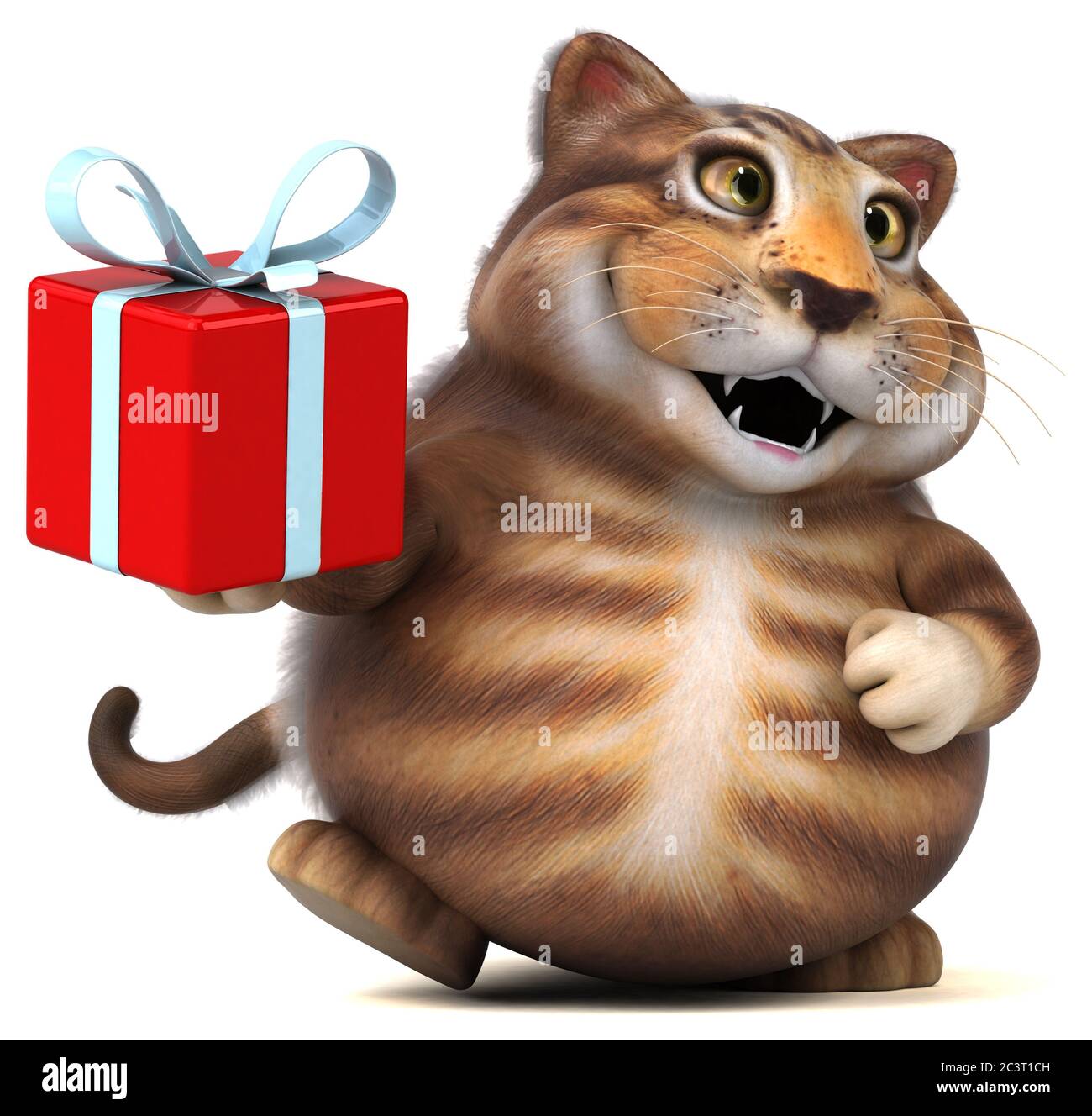 Fun cat - 3D Illustration Stock Photo - Alamy
