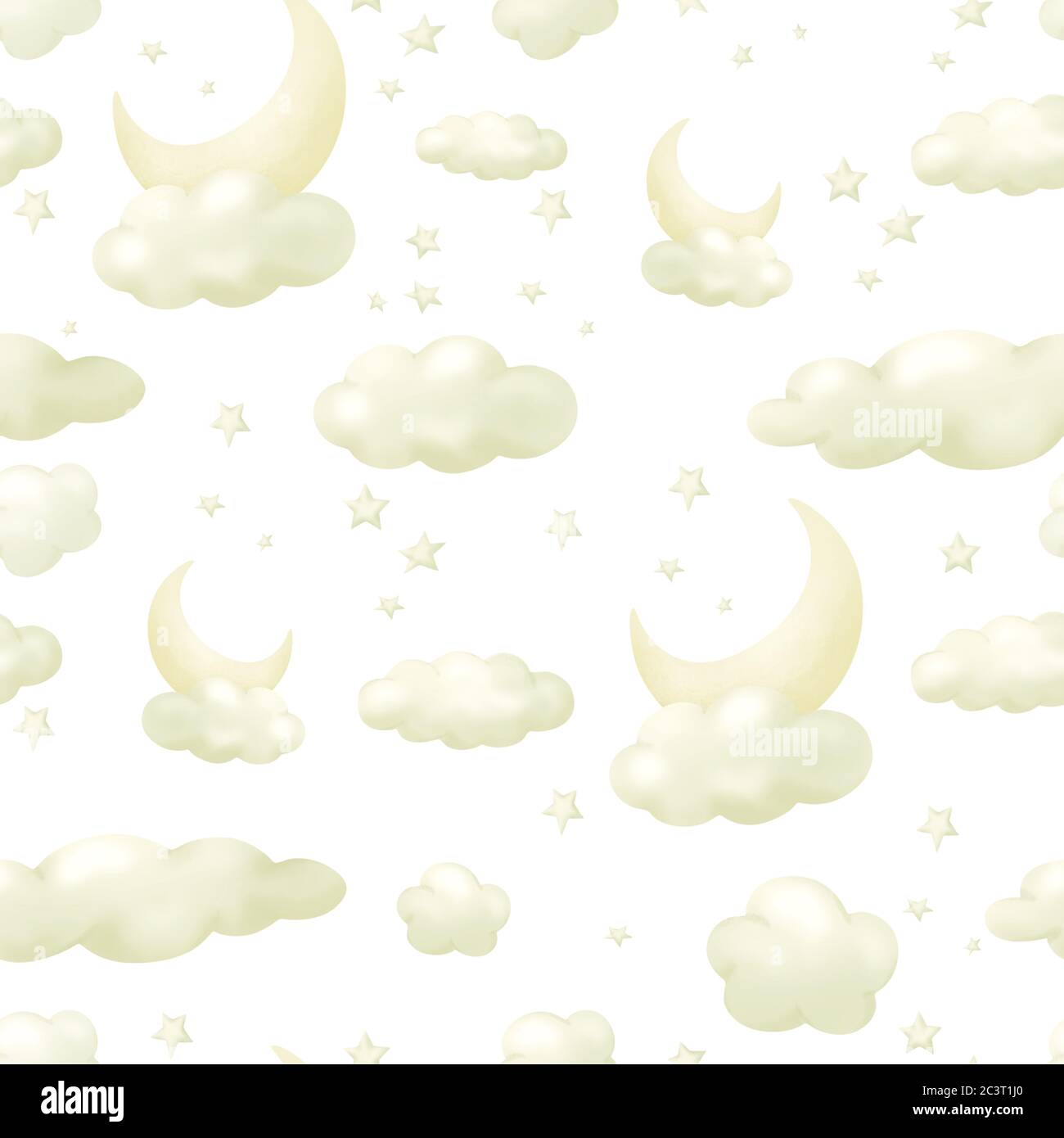 Background with night sky elements, hand drawn seamless pattern ...