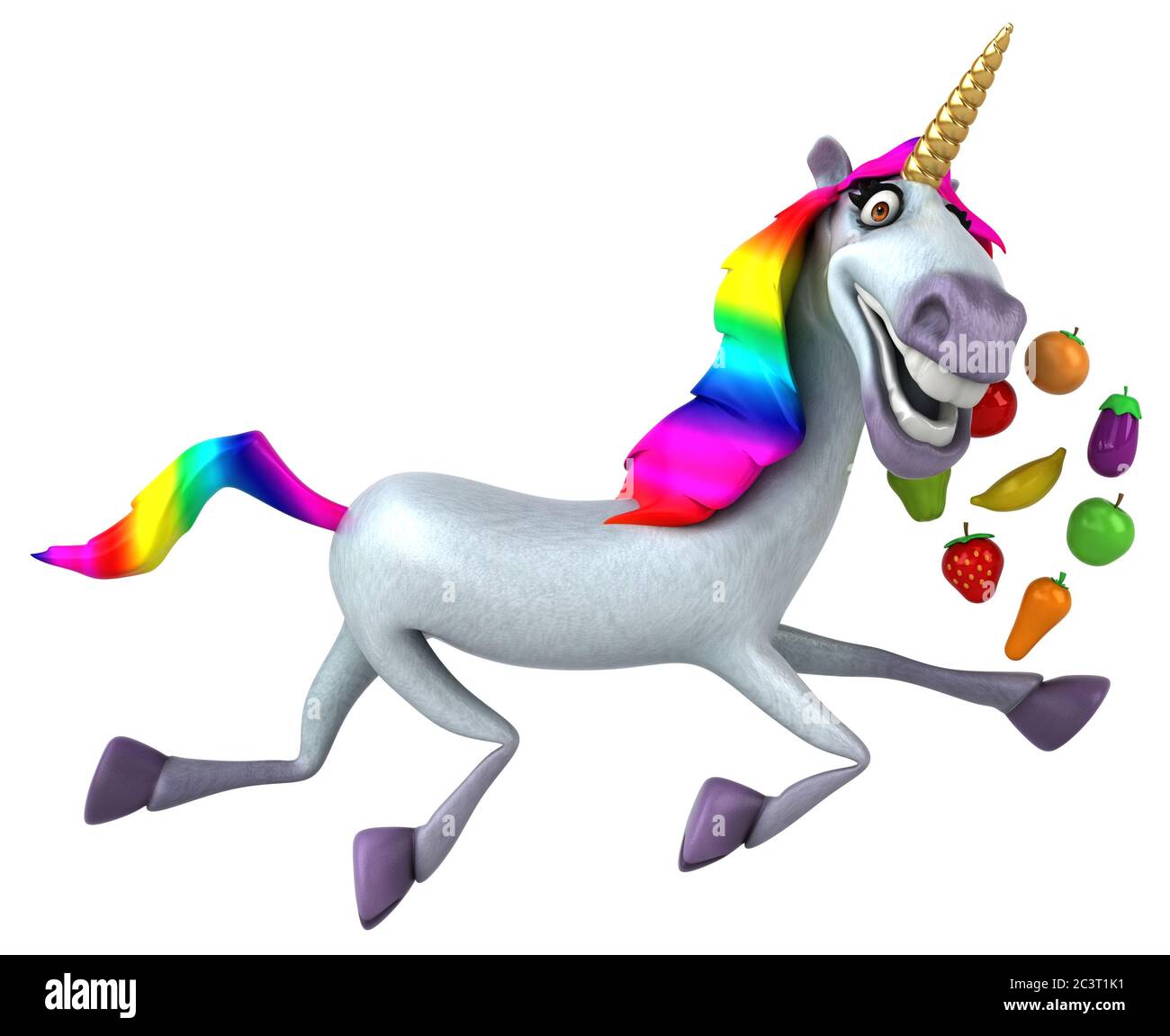 Fun unicorn - 3D Illustration Stock Photo - Alamy