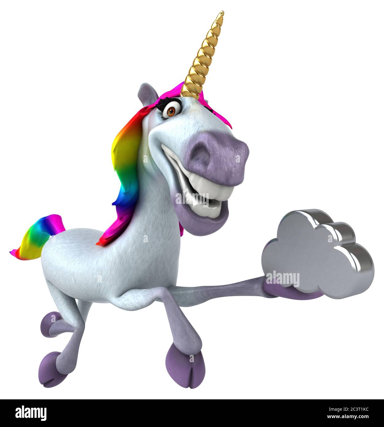Fun unicorn - 3D Illustration Stock Photo - Alamy