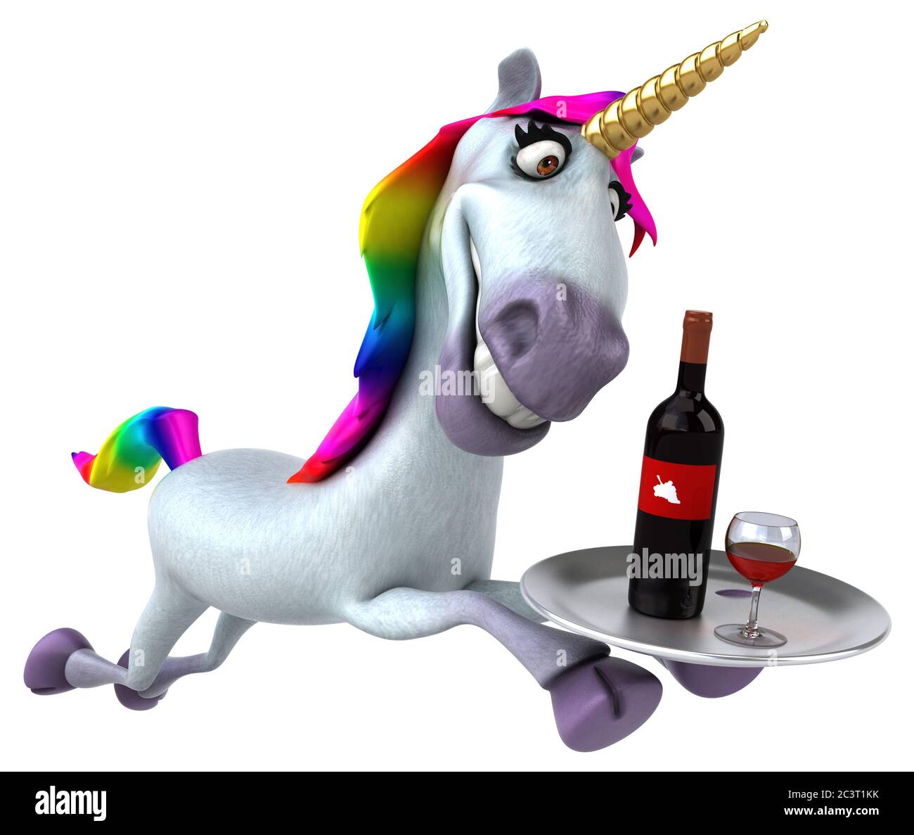 Fun unicorn - 3D Illustration Stock Photo - Alamy