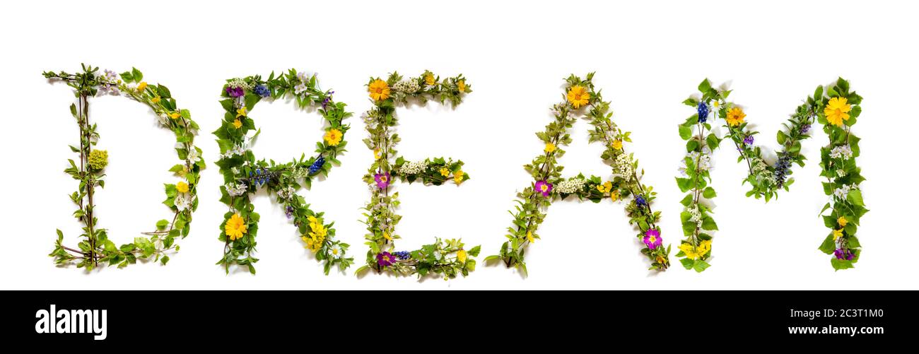 Flower And Blossom Letter Building Word Dream Stock Photo - Alamy