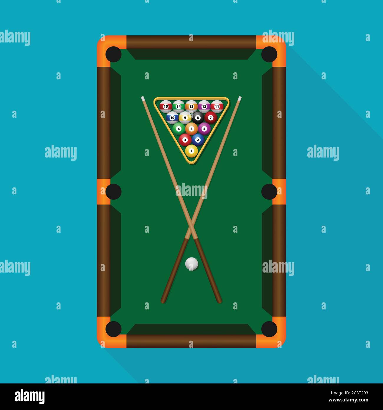 Pool table with balls. Vector illustration Stock Vector Image & Art - Alamy
