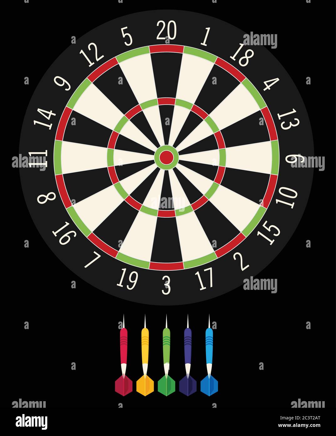 Game illustration with darts in flat design style Stock Vector Image ...