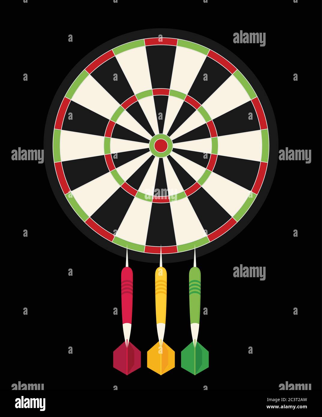 Game illustration with darts in flat design style Stock Vector Image ...
