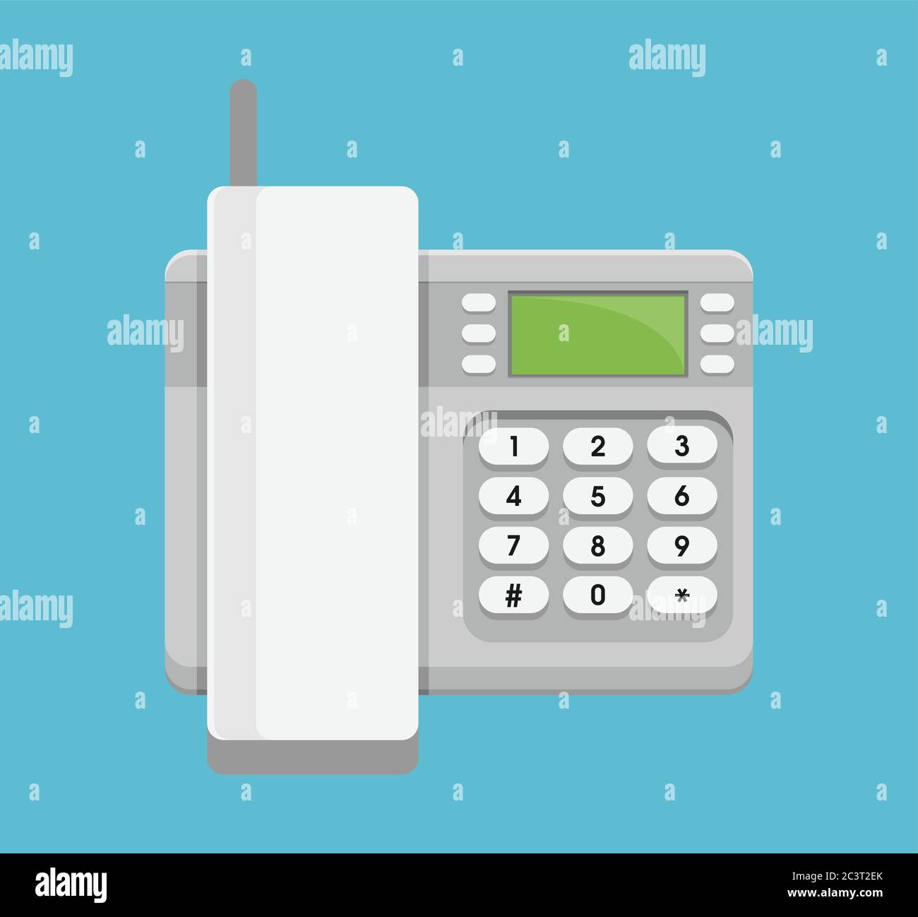 Cordless phone vector flat icon. Vector flat icon of phone with keypad ...