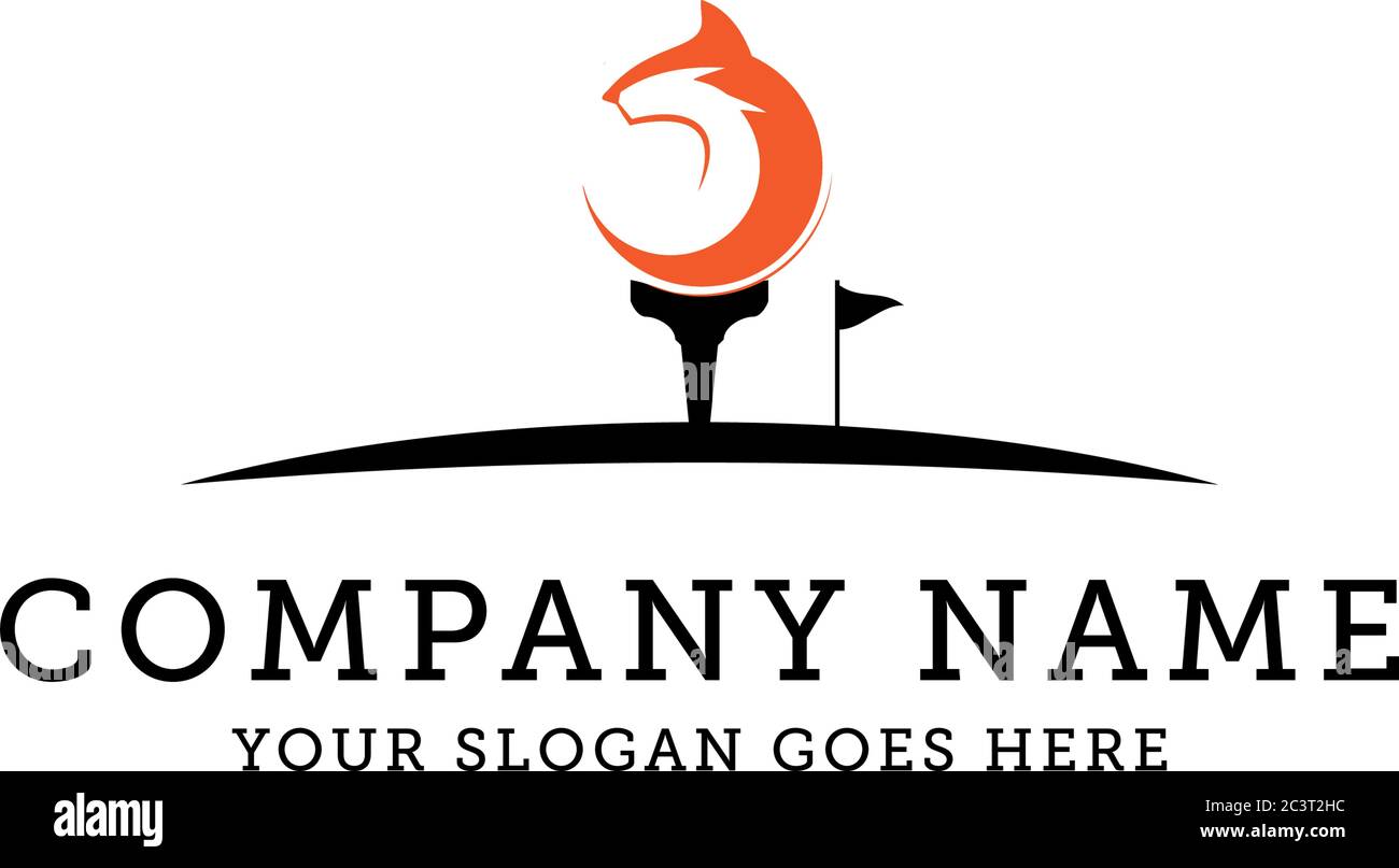 Fox golf ball club logo designs template, beauty fox circle logo vector ...