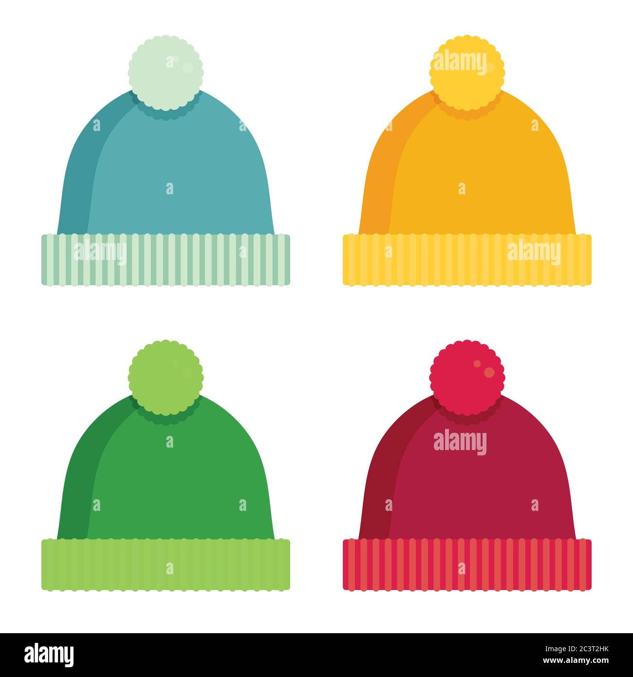 Winter hats set isolated flat vector Stock Vector Image & Art - Alamy